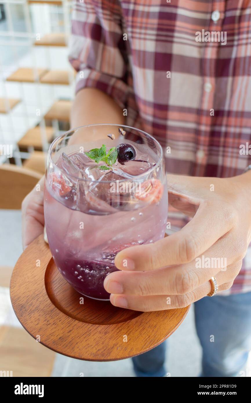 Summer refreshment raspberry soda drink Stock Photo - Alamy