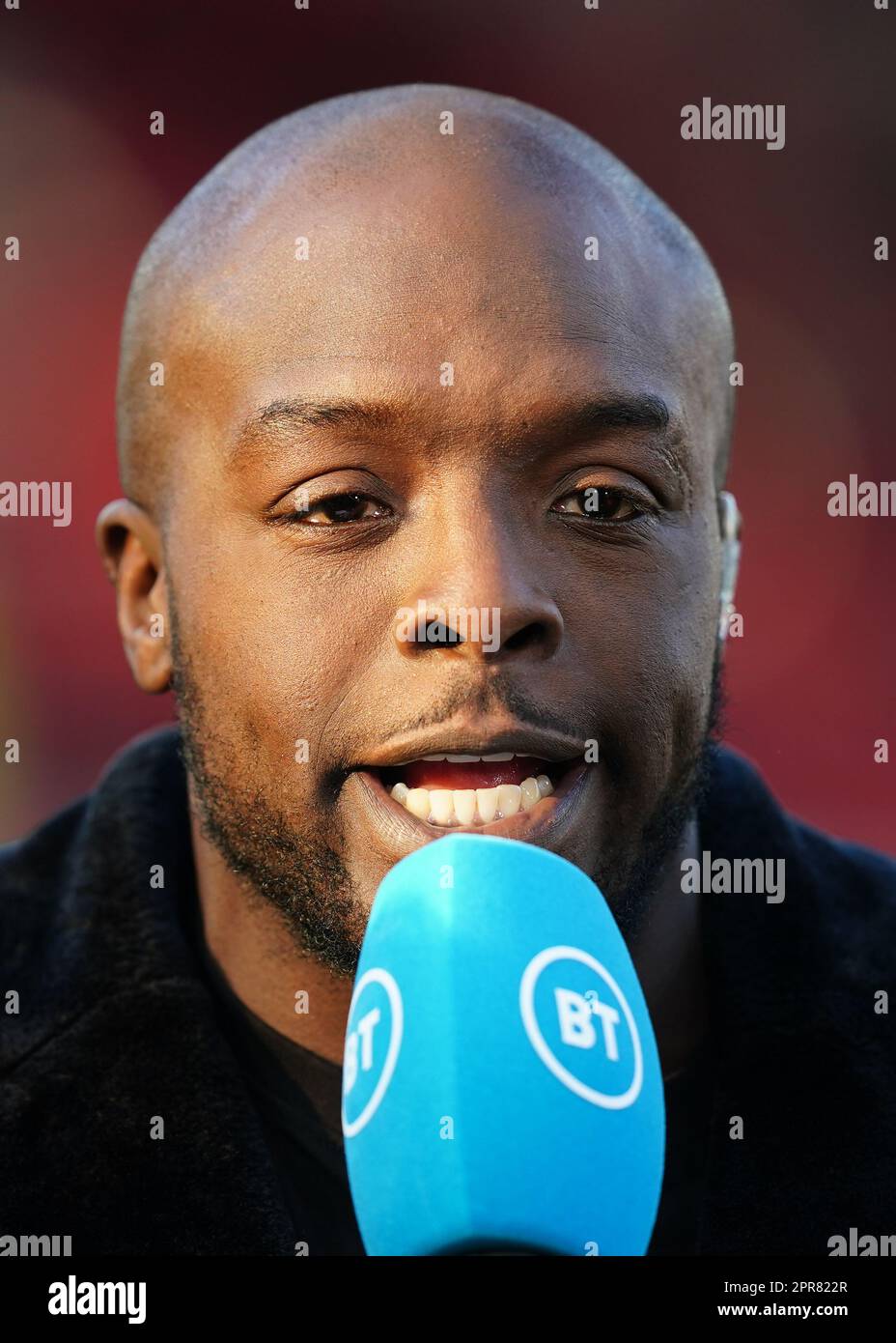 Former footballer Adebayo Akinfenwa seen on TV duties ahead of the ...