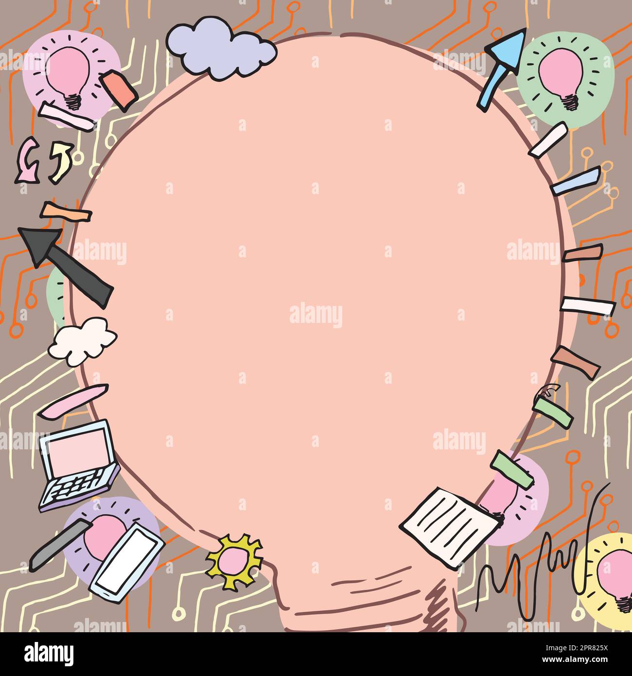 Big Lightbulb Drawing With Important Messages Written Inside. Crutial ...