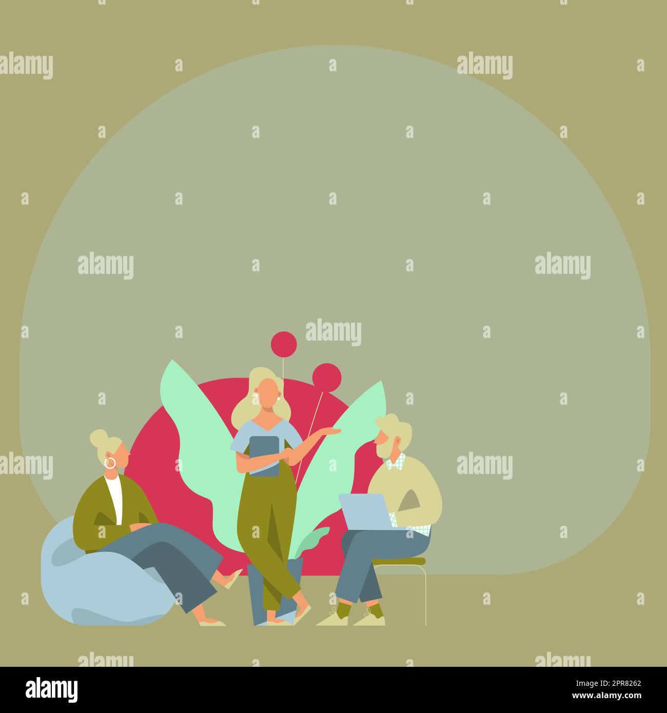 Three Colleagues Having Office Meeting Sharing Thoughts Together ...