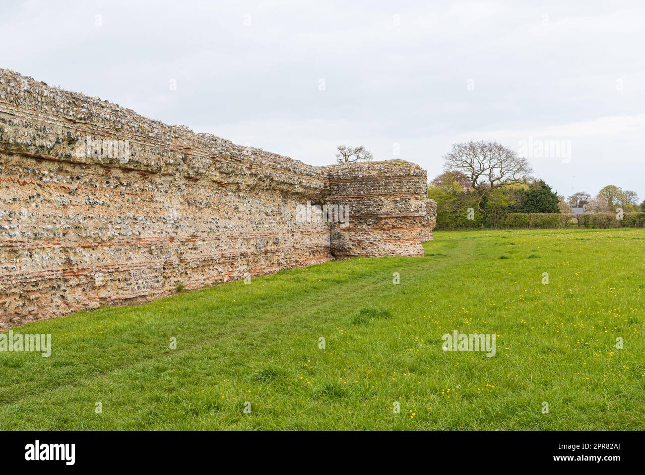 view of castle walls burgh castle great yarmouth norfolk Stock Photo ...