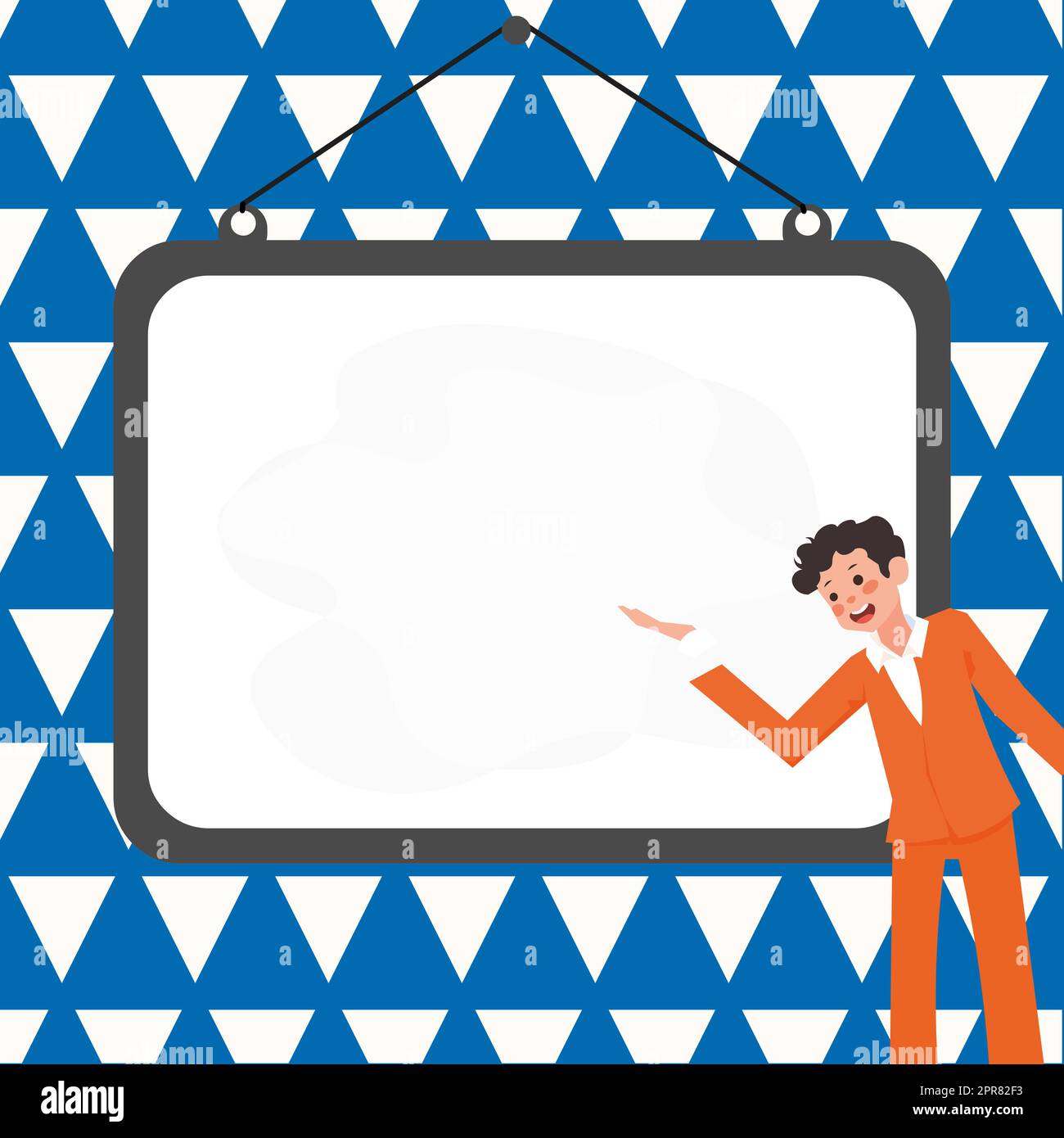 Instructor Drawing Pointing Stick On Empty Whiteboard While Holding Cup ...