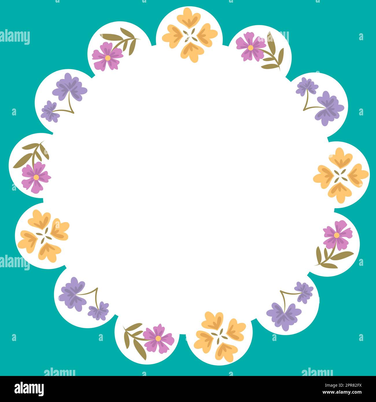 Frame With Leaves And Flowers Around And Important Announcements Inside ...