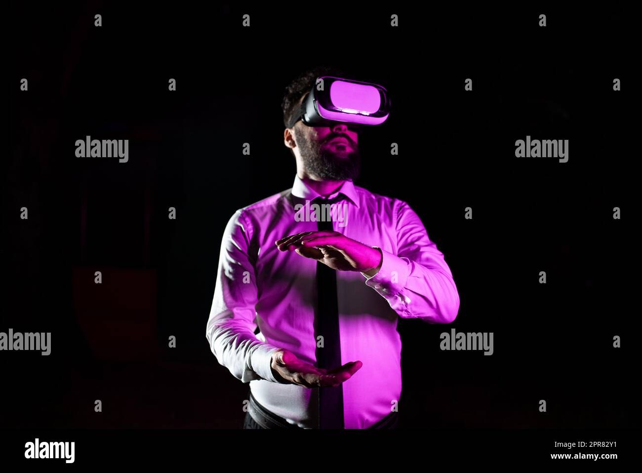 Young professional using virtual hi-res stock photography and images ...