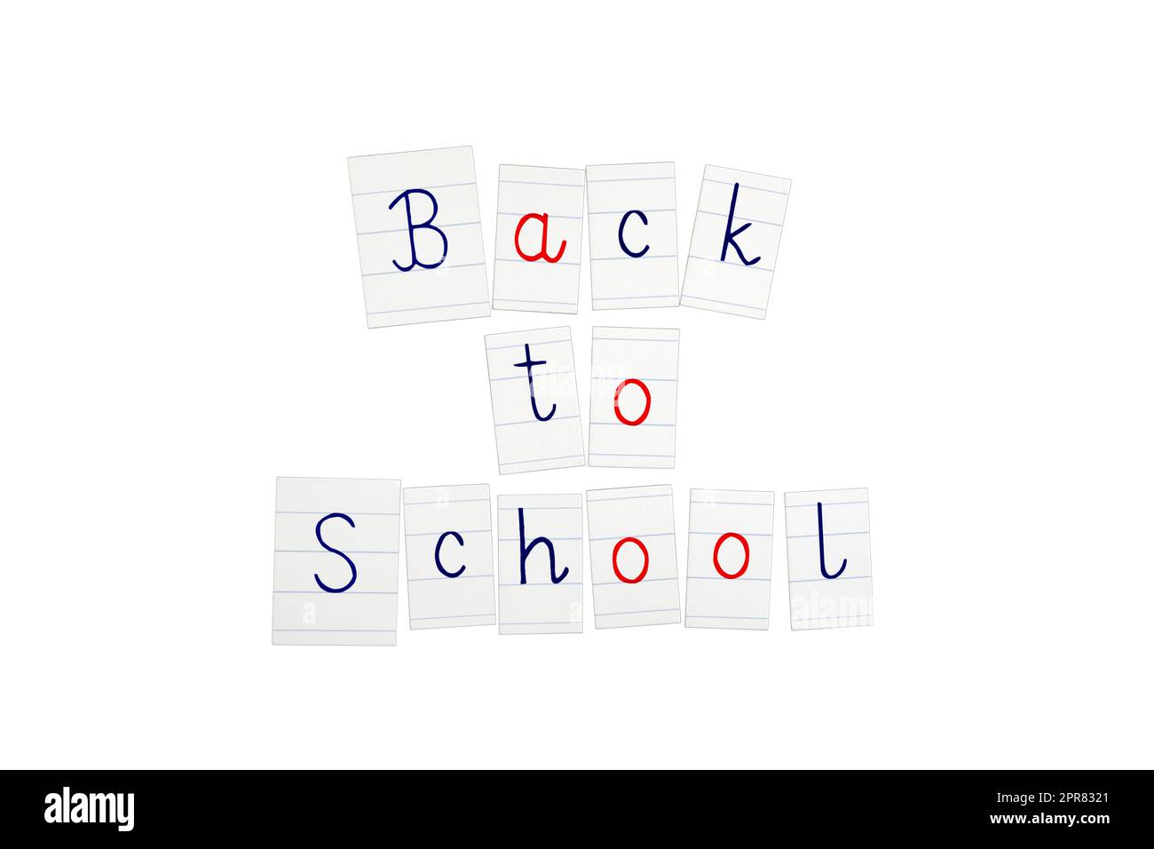 Back to school lettering inscription isolated on white background Stock ...