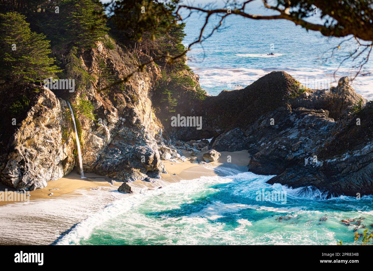McWay Falls at big sur coast california, usa Stock Photo - Alamy