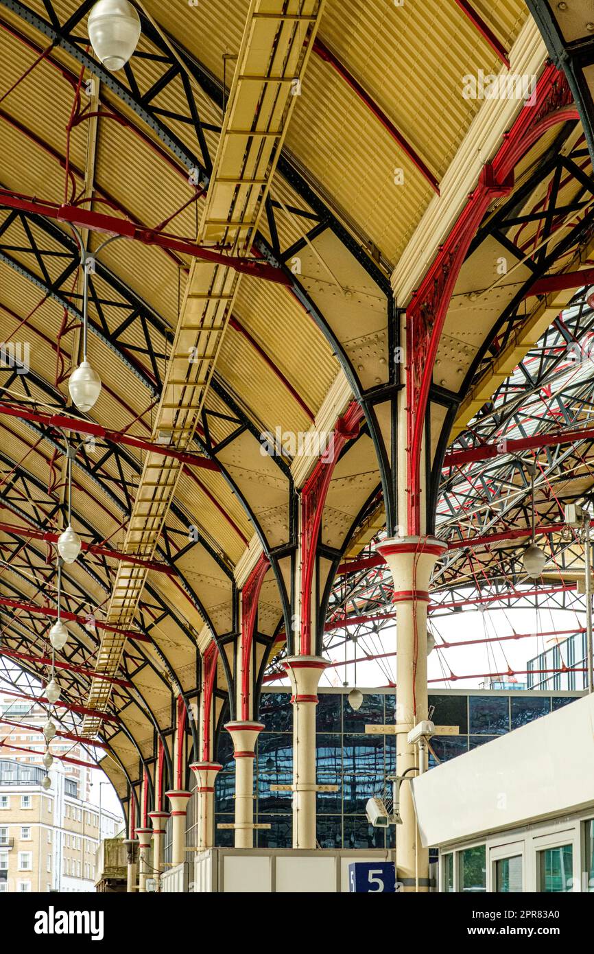 Ornamental Train Shed Roof Columns, Victoria Station, London, England ...