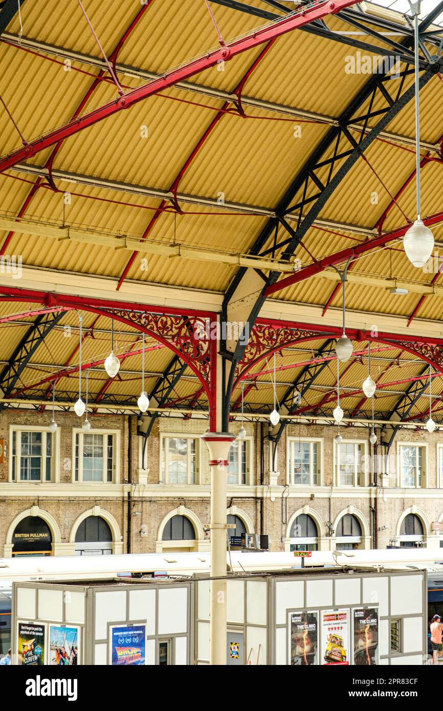 Ornamental Train Shed Roof Columns, Victoria Station, London, England ...