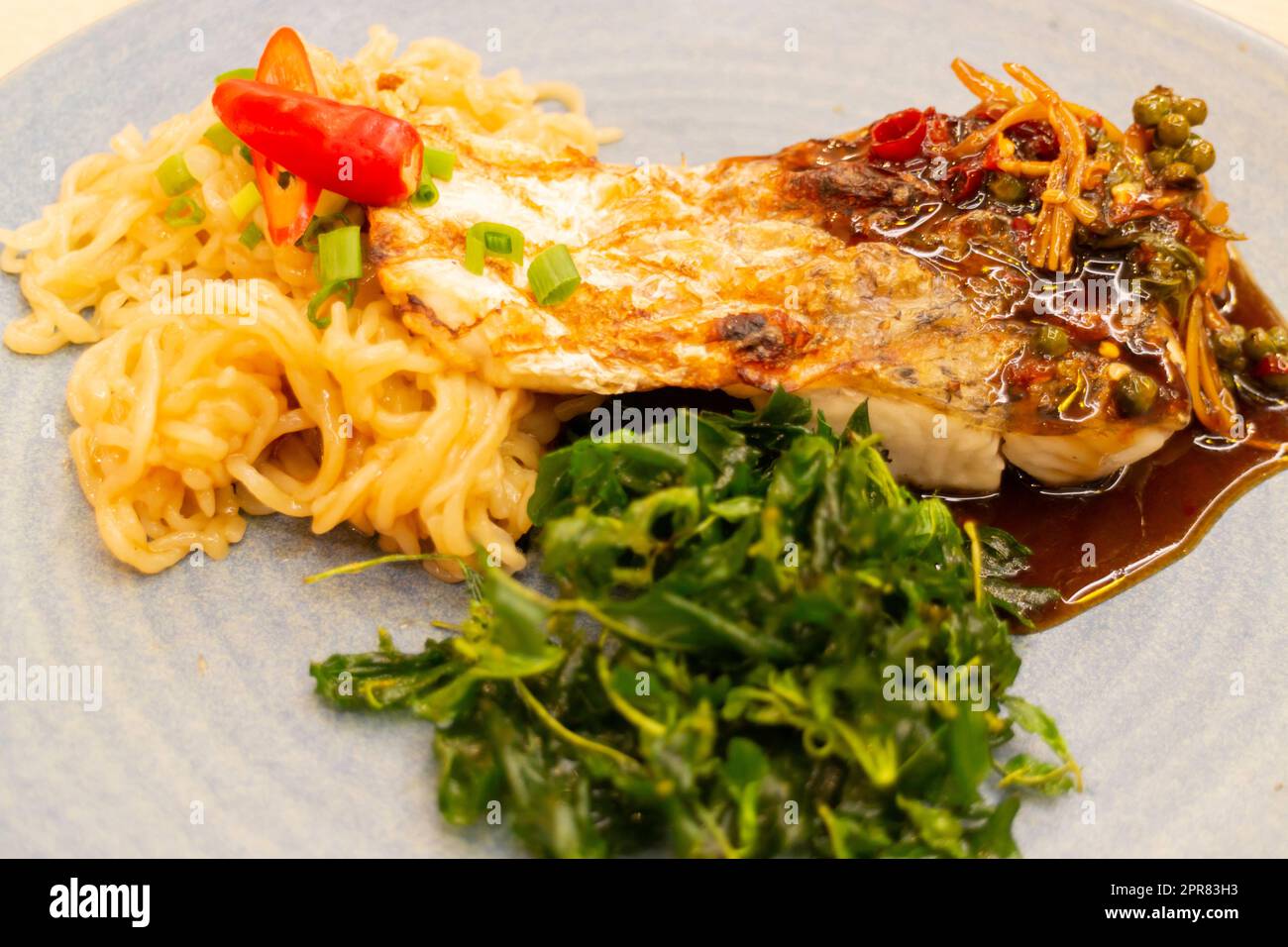 Restaurant menu dish of food cooking recipe Stock Photo - Alamy