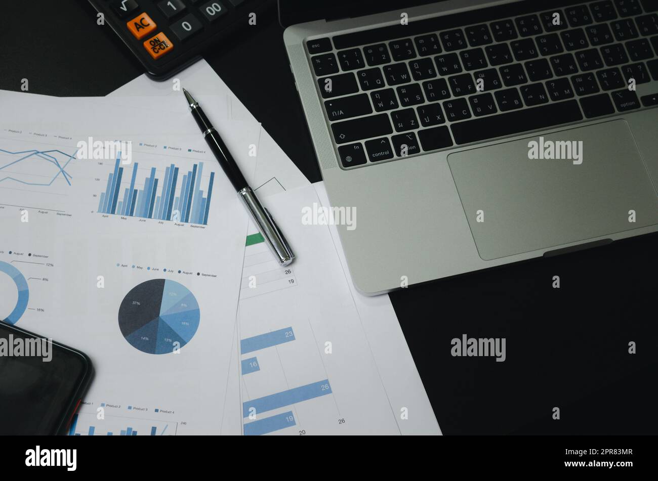 Business document finance graph and chart report analysis marketing and ...