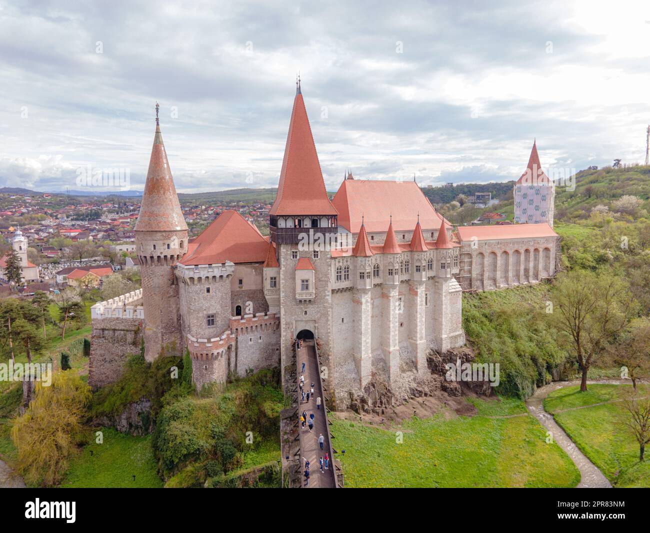 Aerial view of the Huniyad castle in Hunedoara, Romania Stock Photo - Alamy