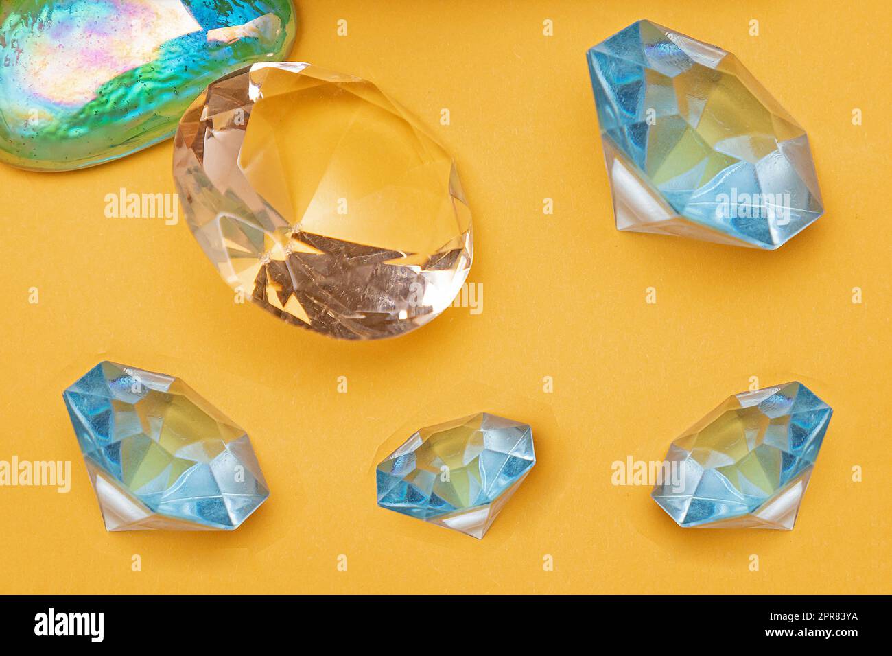 Blue and clear diamond Stock Photo - Alamy