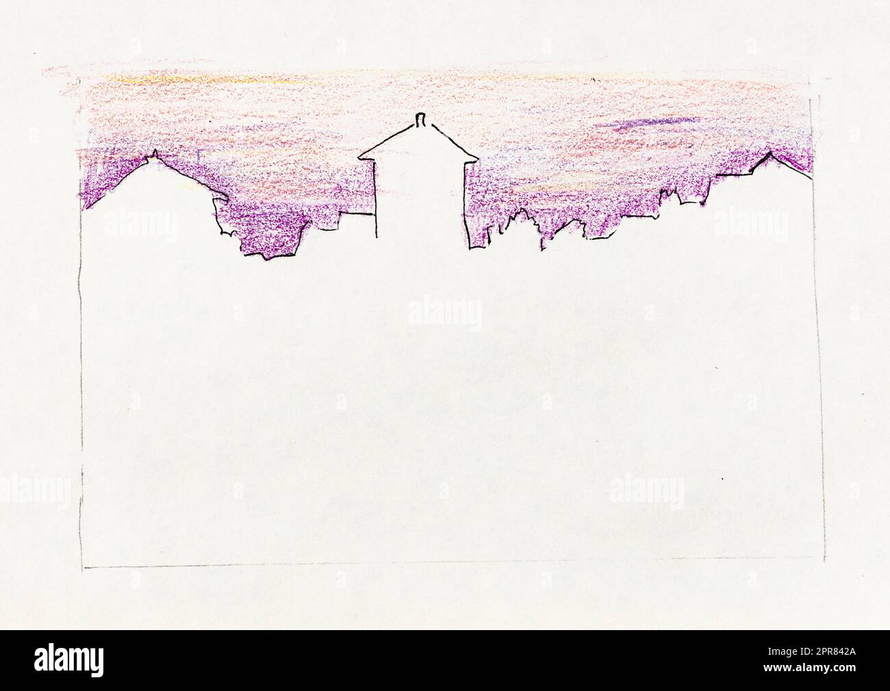 Sunset Drawings In Color Pencil