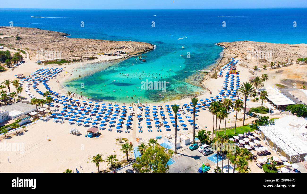 Aerial Vathia Gonia beach, Ayia Napa, Cyprus Stock Photo - Alamy