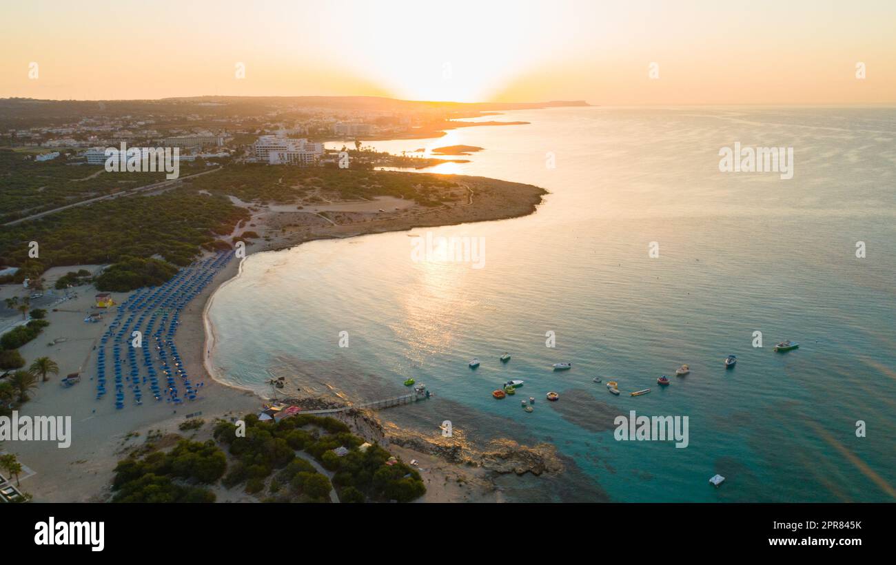 Aerial Landa beach, Ayia Napa, Cyprus Stock Photo - Alamy