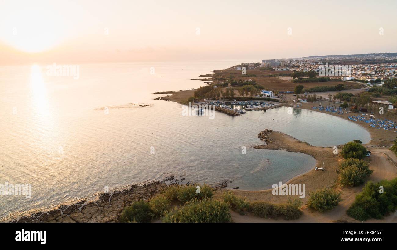 Aerial Agia Triada beach, Protaras, Cyprus Stock Photo - Alamy