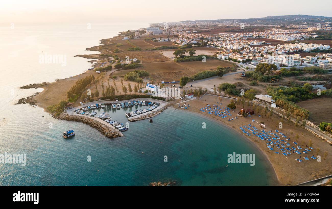 Aerial Agia Triada beach, Protaras, Cyprus Stock Photo - Alamy