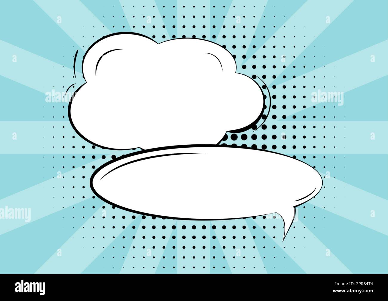 Cloud And Oval Blank Speech Bubbles Representing Connecting To People ...