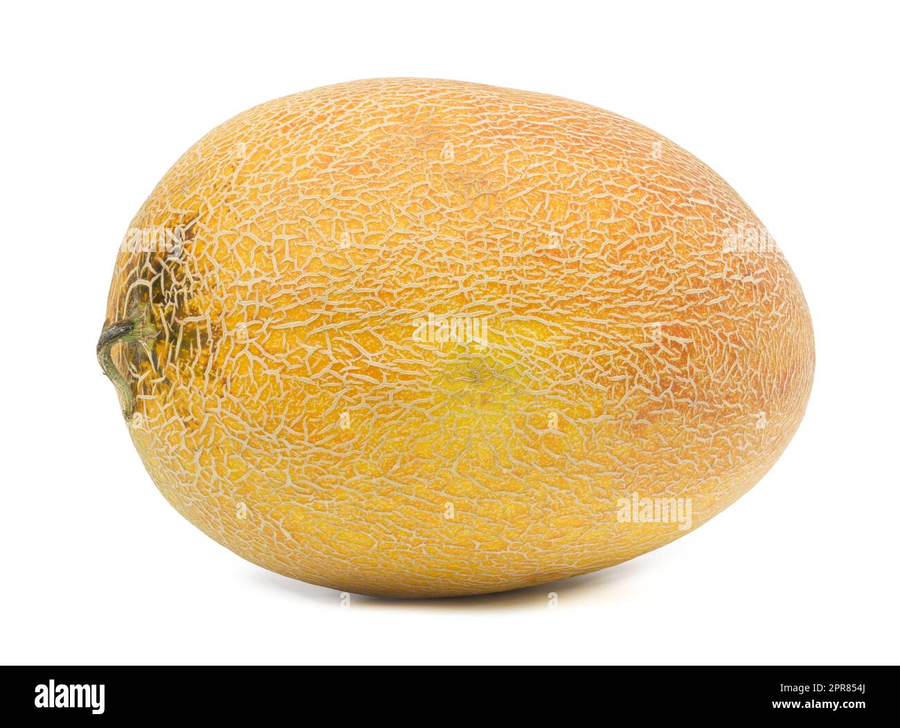 Whole ripe yellow melon isolated on white background Stock Photo - Alamy