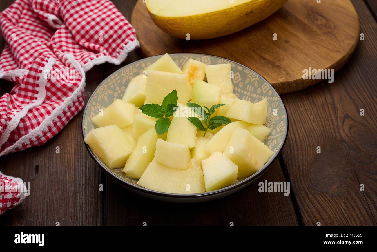 Melon sliced pieces on hi-res stock photography and images - Alamy