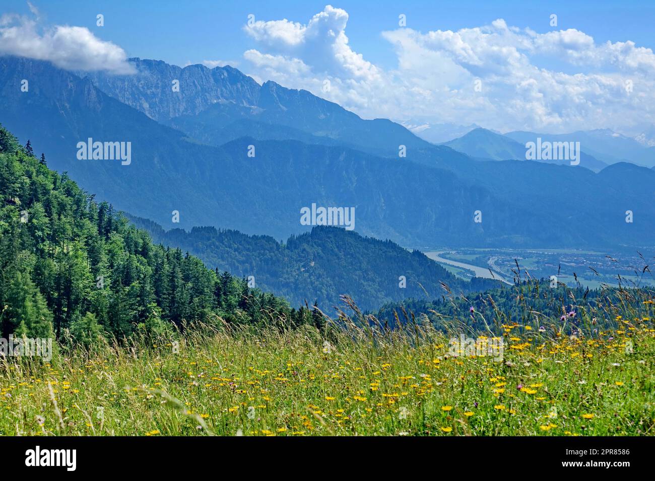 Austria, Tyrol, inn river valley, Wilder Kaiser mountains, central alps ...