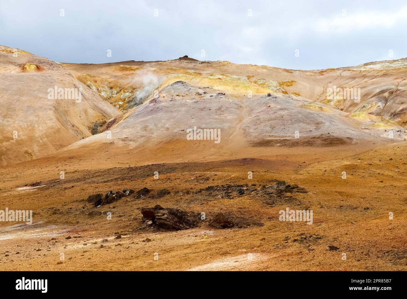View of the lava fields of a past volcanic eruption in Iceland Stock ...