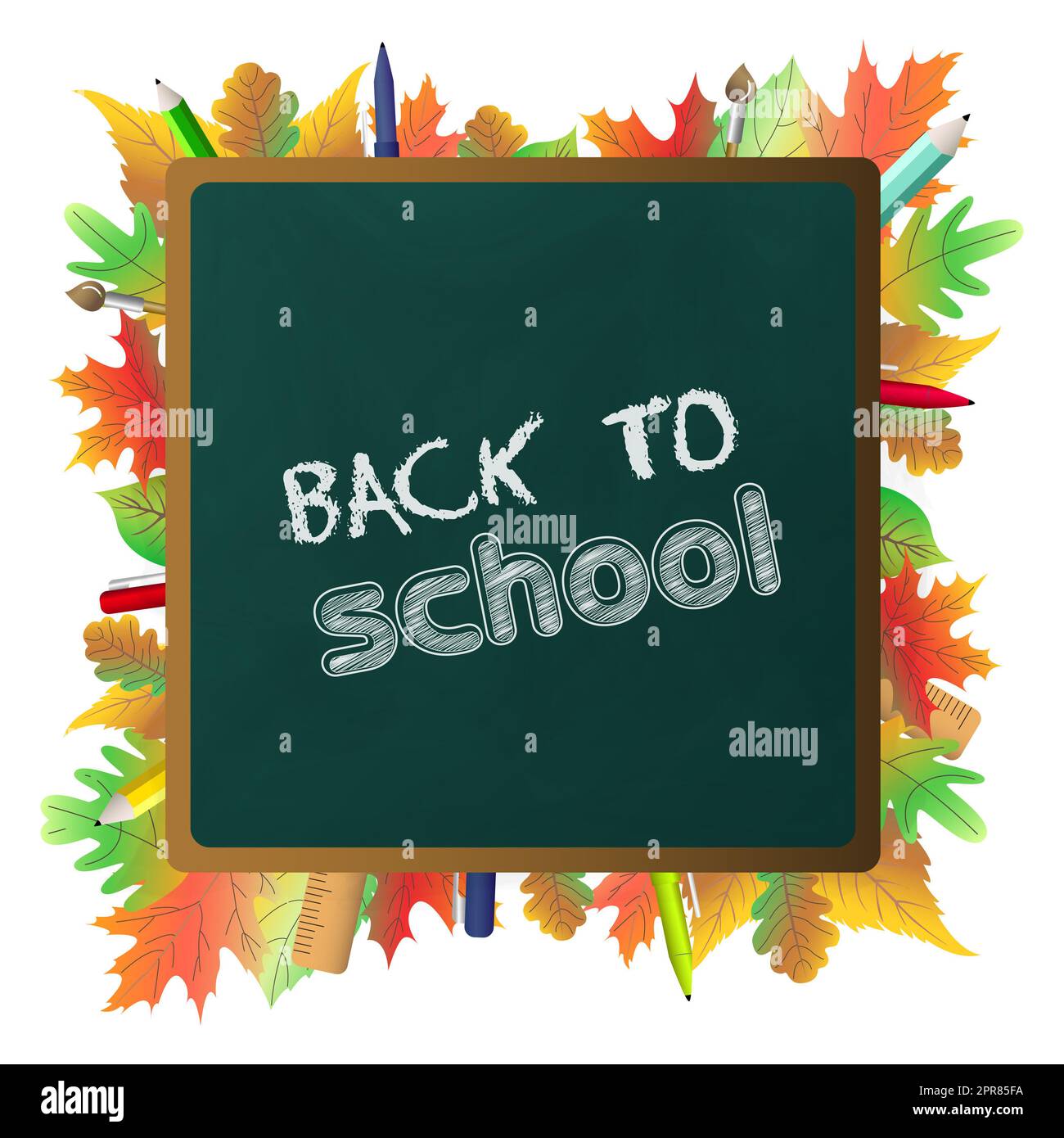 School board with the inscription back to school - Vector illustration ...