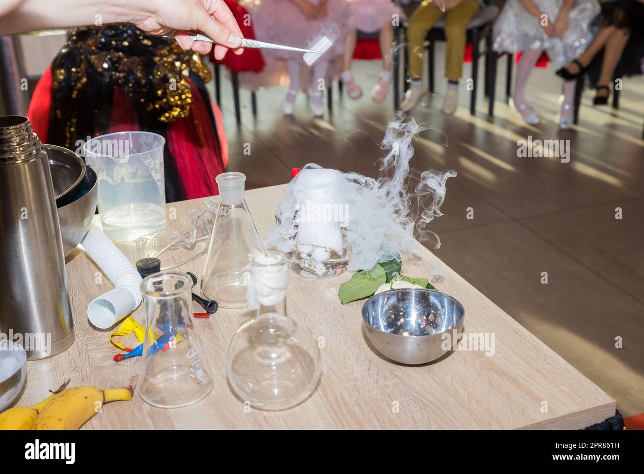 Chemical Experiments with liquid nitrogen.Experiments with dry ice for ...