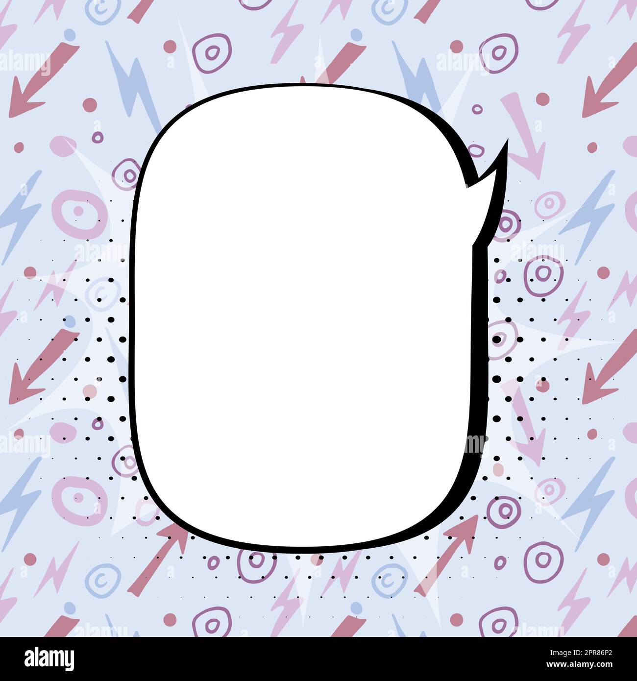 Comic Blank Speech Bubble With Copy Space And Colorful Doodles. Design ...