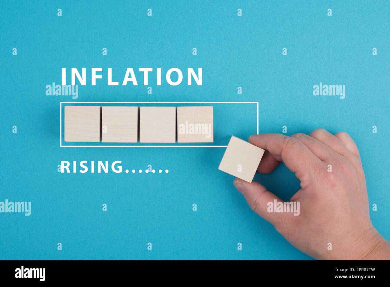 Inflation rising is standing next to the loading bar, high living costs ...