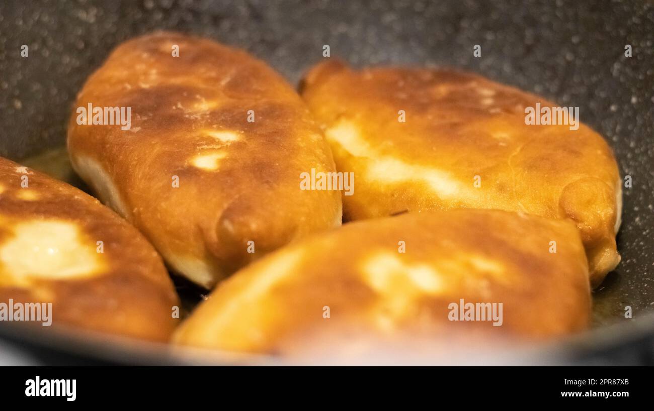 Appetizing savory fried pies. Traditional fresh, freshly made homemade ...