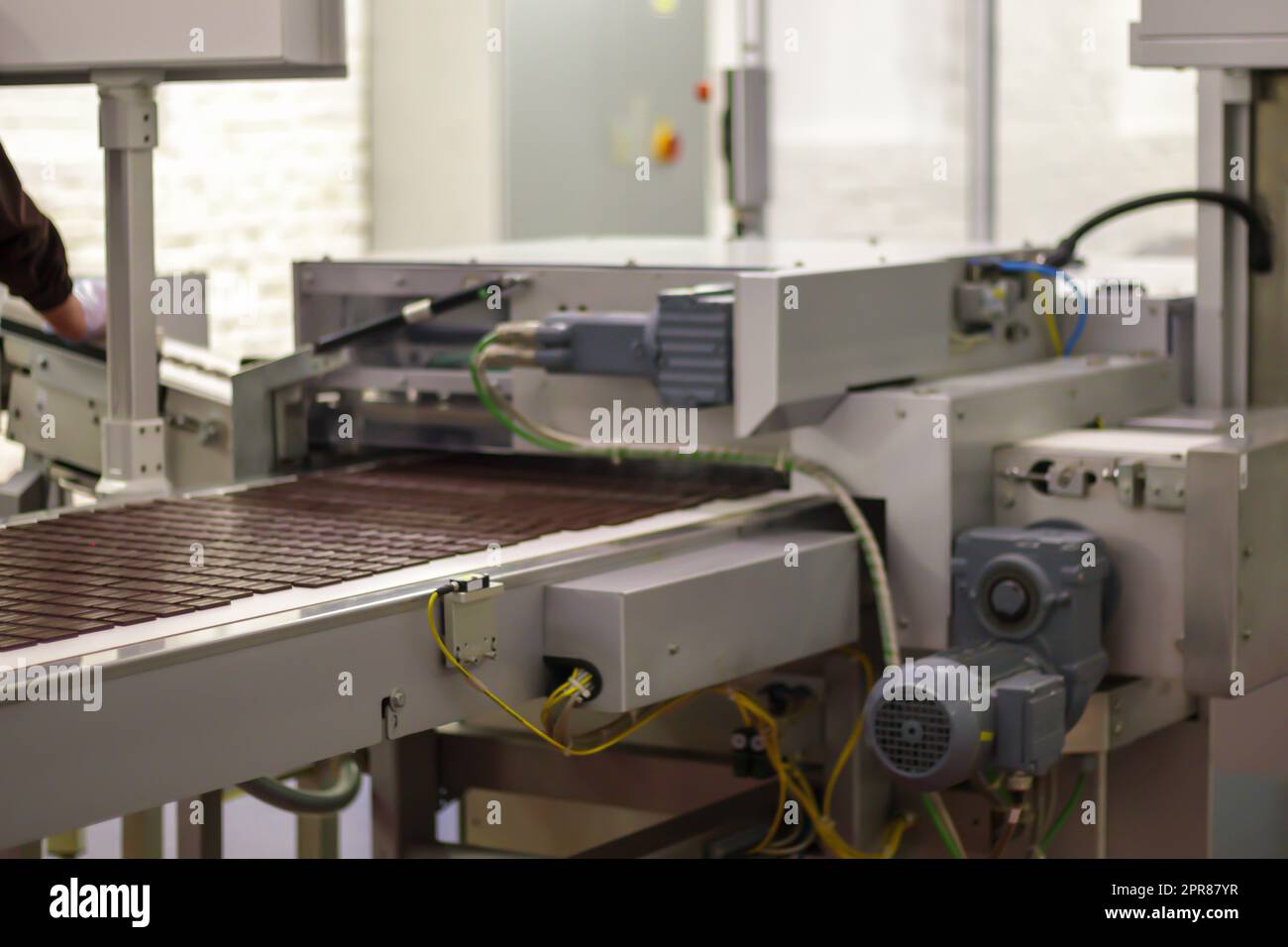 Line for the production of chocolate in an industrial factory ...