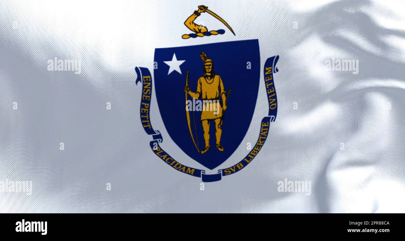 Massachusetts waving flag state hi-res stock photography and images - Alamy