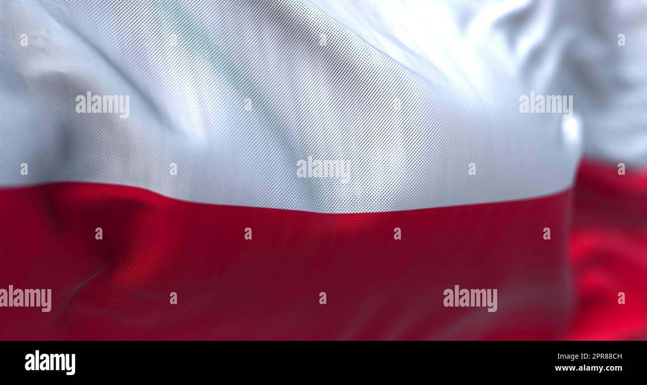 Close-up view of the Poland national flag waving in the wind Stock ...