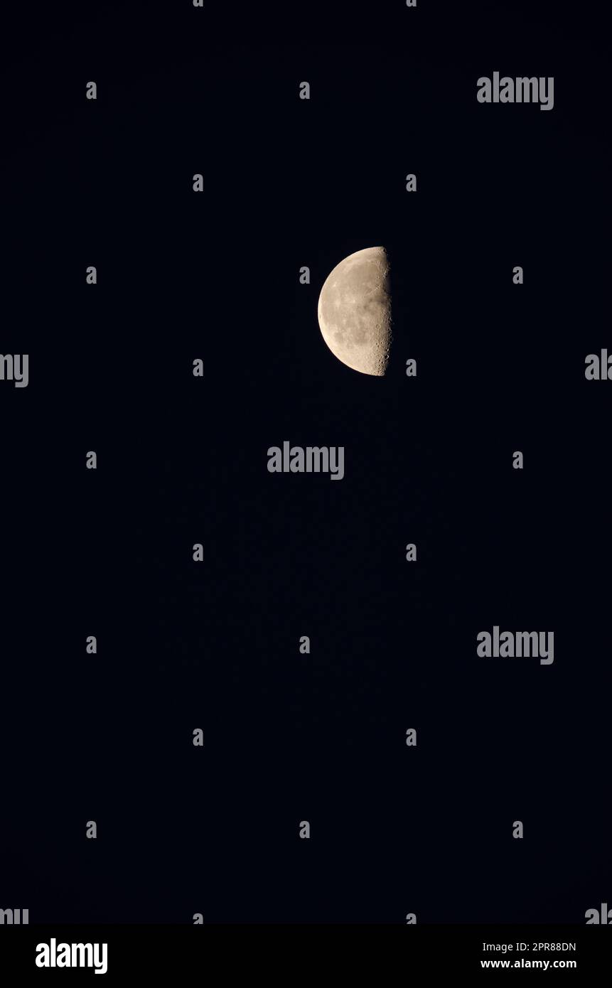 Last quarter of the moon Stock Photo - Alamy