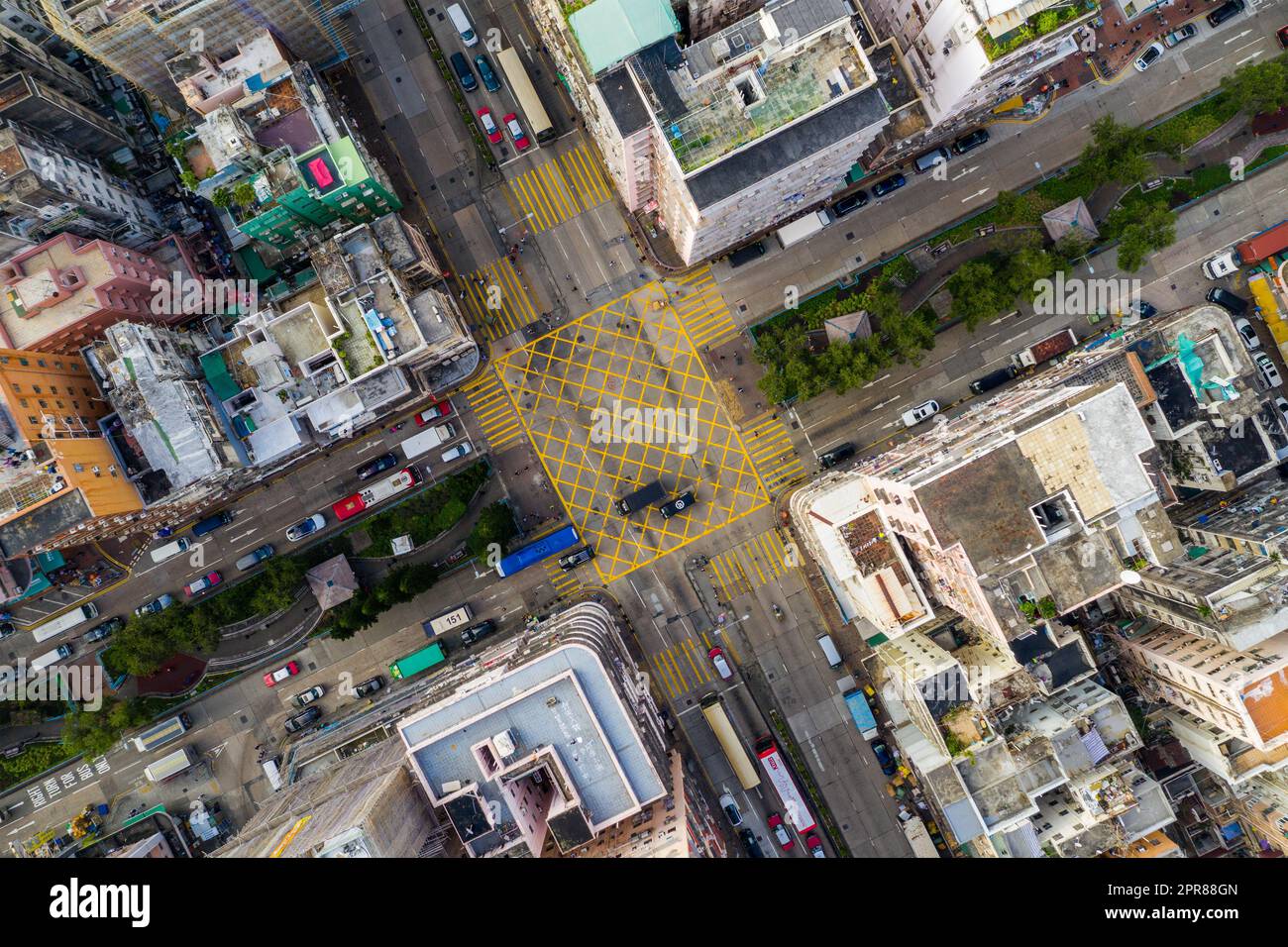 Top view hong kong intersection hi-res stock photography and images - Alamy