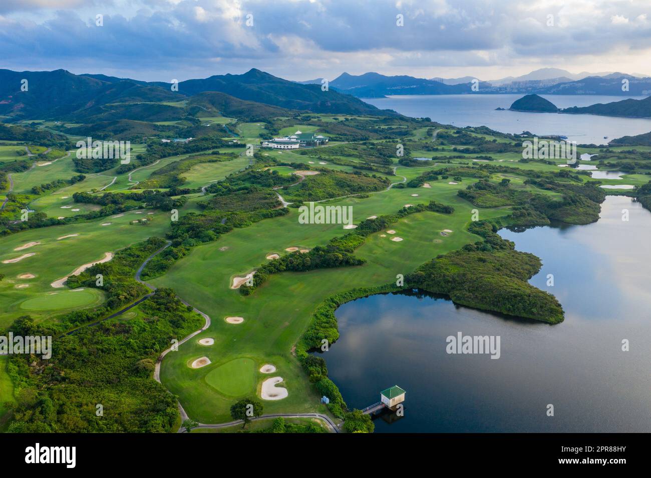 Aerial view golf court in hi-res stock photography and images - Alamy