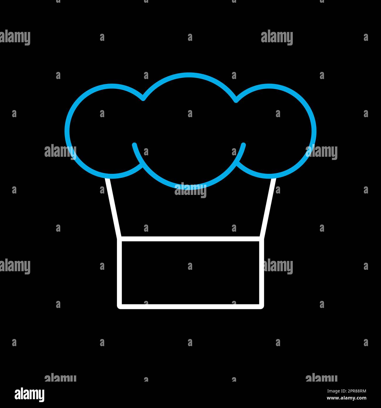 Chef Cooking cap vector isolated on the black icon. Graph symbol for ...