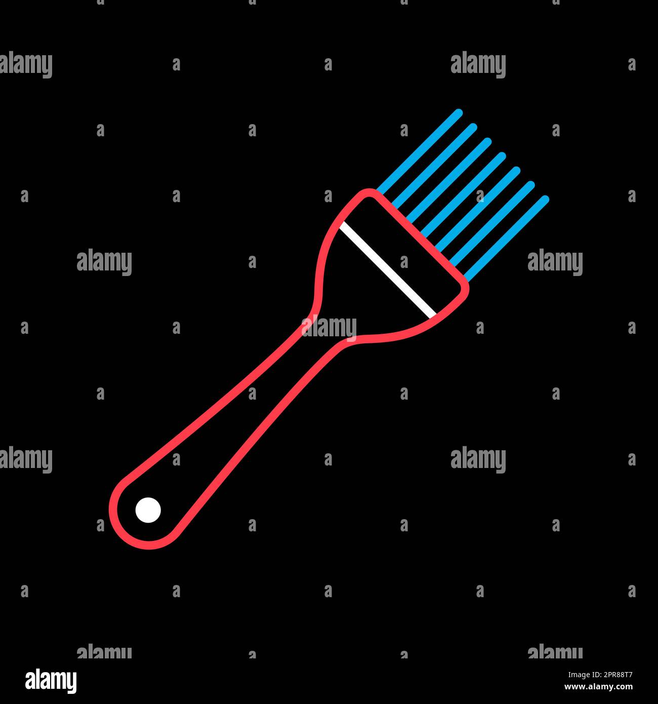 Silicone cooking brush vector isolated on the black icon. Kitchen ...