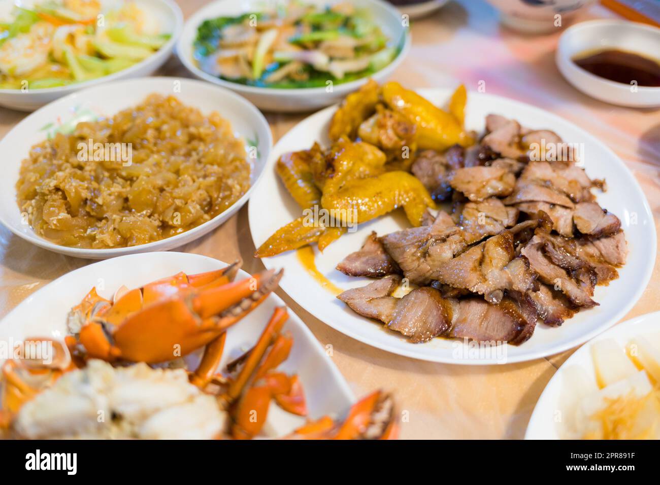 Homemade dinner with Hong Kong style dishes Stock Photo - Alamy