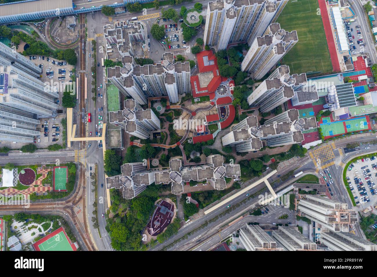 Tuen Mun, Hong Kong 26 September 2020: Top view of Hong Kong city Stock ...