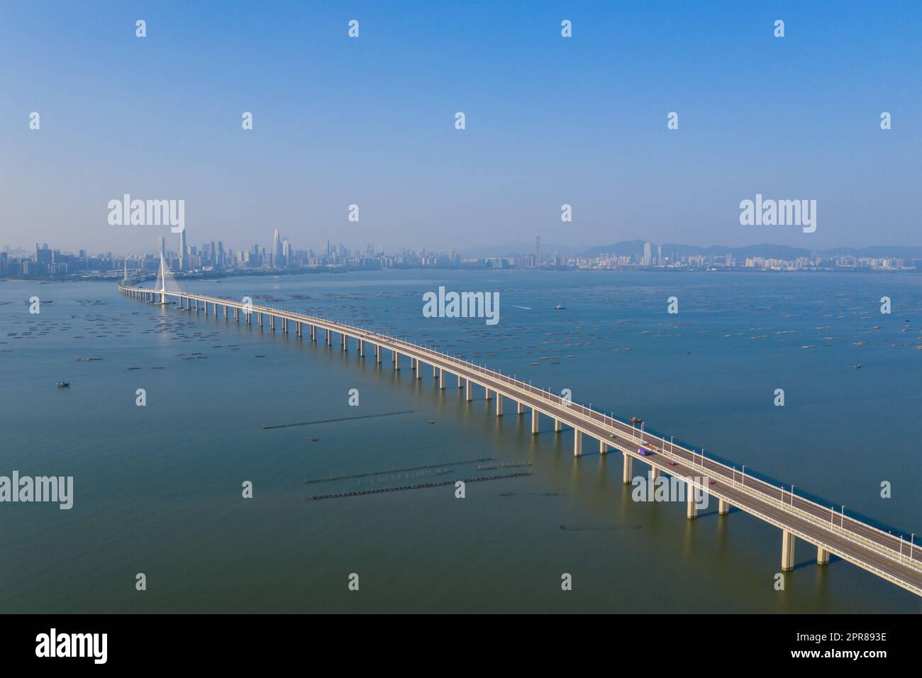 Top View Of Hong Kong Shenzhen Western Corridor Connect Hong Kong And