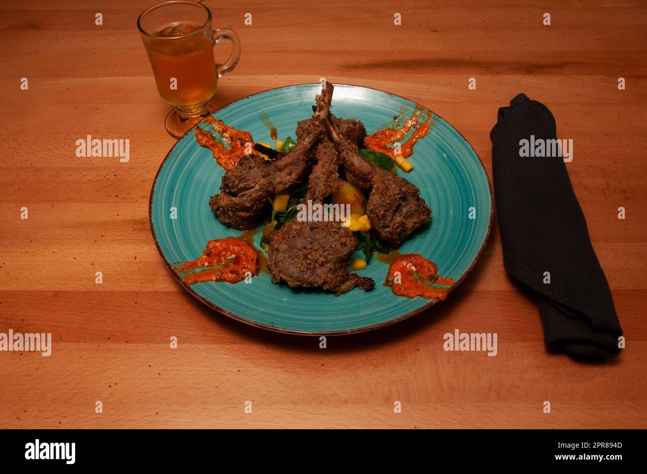 Delicious Fresh Lamb Chops Stock Photo - Alamy