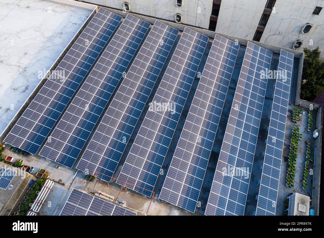 Solar energy system panel on roof top Stock Photo - Alamy