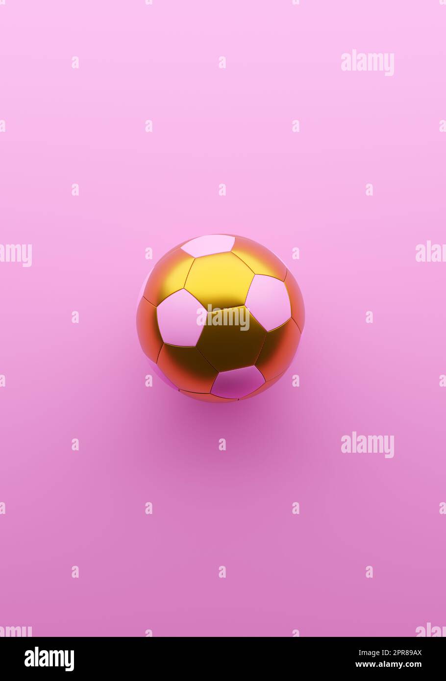 A golden soccer ball with pink on a pink background, women s soccer 3d ...