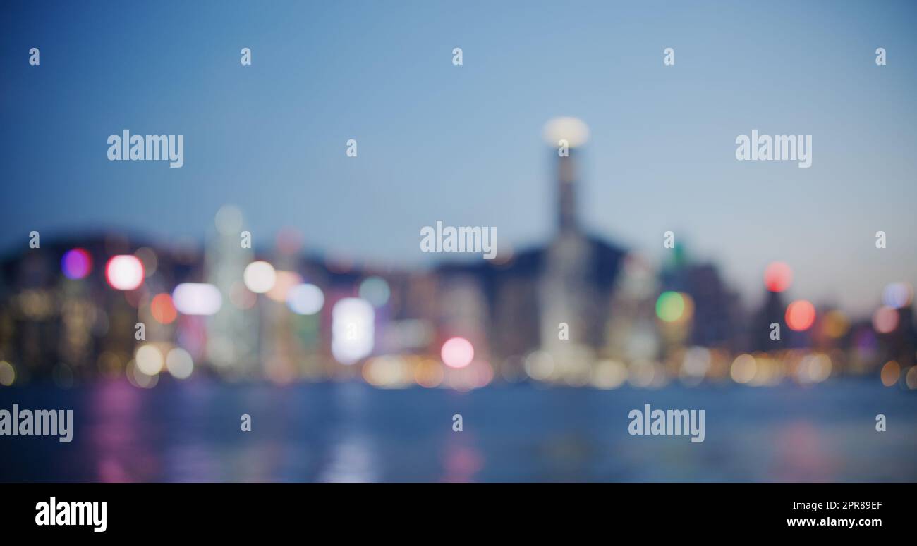 Blur view of Hong Kong city Stock Photo - Alamy