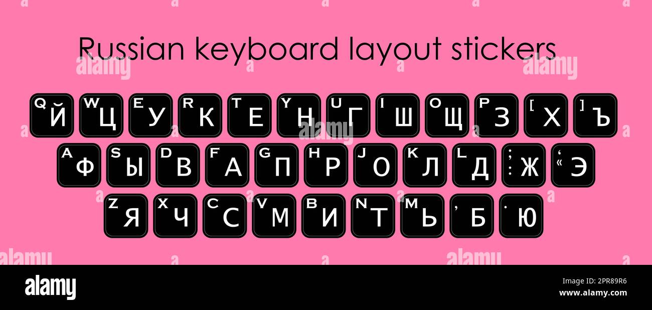 Keyboard stickers. Russian layout. Cyrillic Russian letters stickers ...