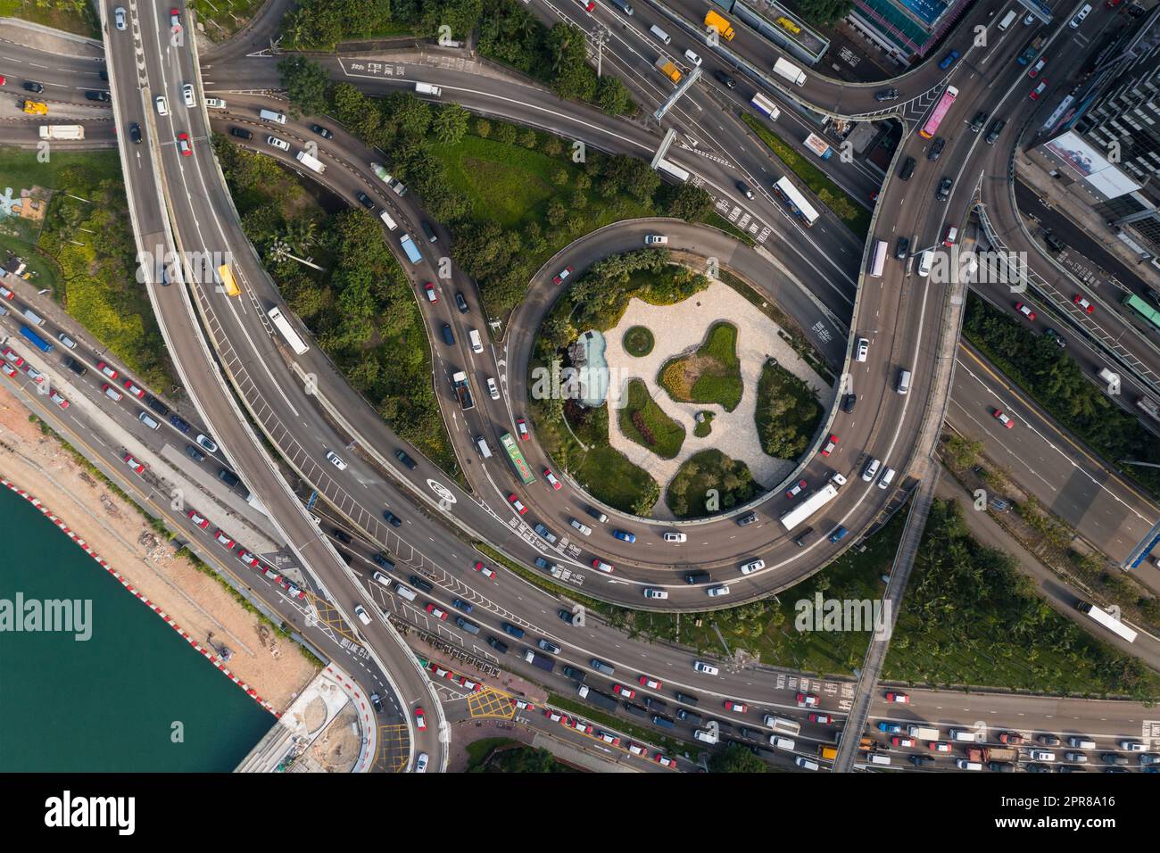 Top view hong kong intersection hi-res stock photography and images - Alamy