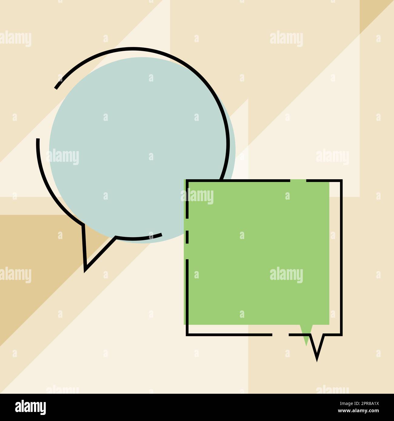 Square And Oval Blank Speech Bubbles Representing Connecting To People ...