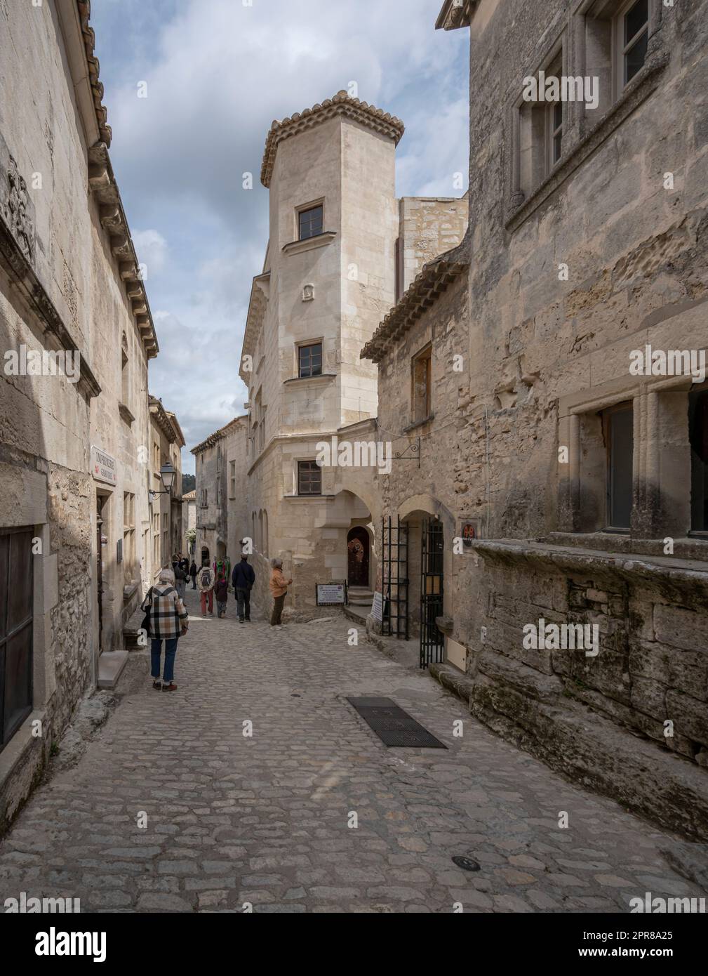 View of a typical street in a village in Provence Stock Photo - Alamy